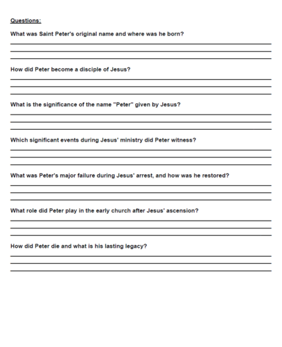 Christian Saints Worksheet Packet ( 16 Assignments) | Teaching Resources