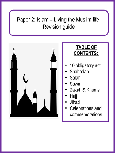 Revision guide - Living the Muslim life - Edexcel spec B | Teaching ...