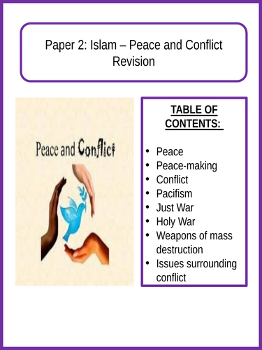 Revision guide - Peace and conflict - Edexcel spec B | Teaching Resources