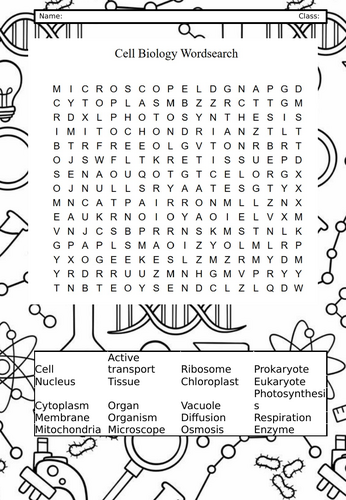 Science Wordsearch Cell Biology | Teaching Resources