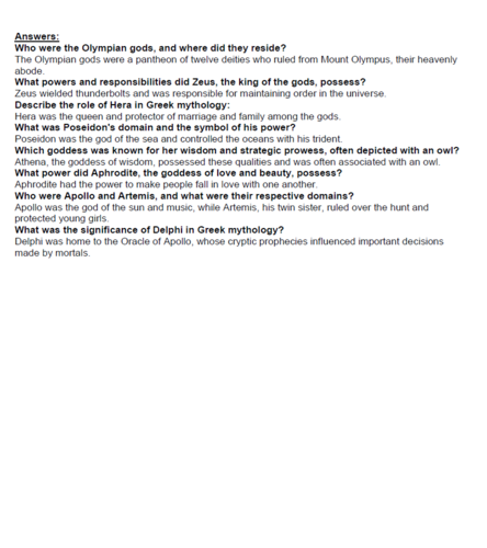 Greek Gods Worksheet Packet (17 Assignments) | Teaching Resources