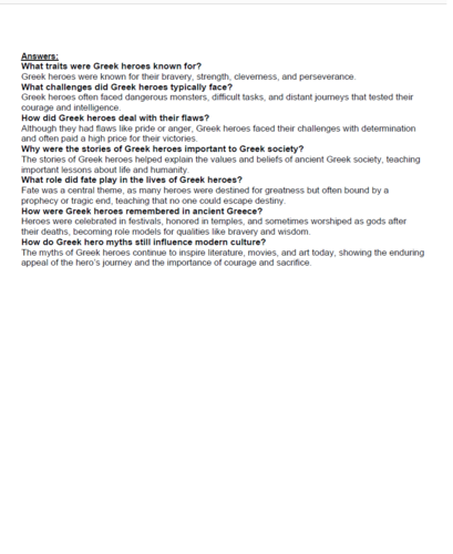 Heroes of Greek Myth Worksheet Packet (35 Assignments) | Teaching Resources