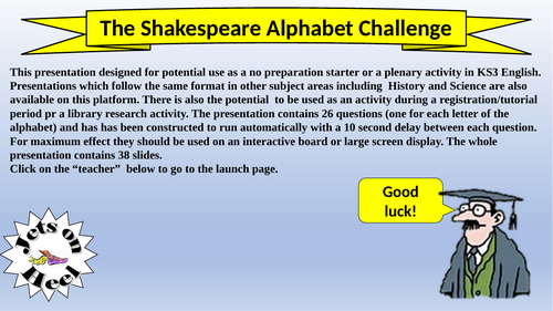 The Shakespeare Alphabet Challenge | Teaching Resources