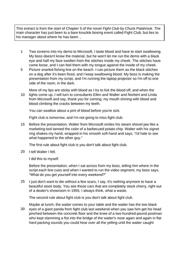 Fight Club: Language Paper 1 Revision | Teaching Resources