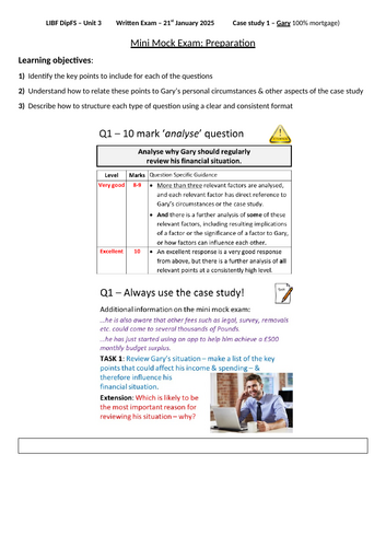 LIBF DipFS U3 Exam JAN 2025: CS1 - PREMIUM Bundle | Teaching Resources