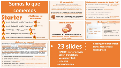 2026 Spanish AQA GCSE Module 4.2 - Somos lo que comemos | Teaching ...