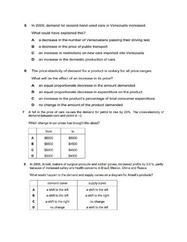 Price System Microeconomy Section 2 CIE Cambridge International ...