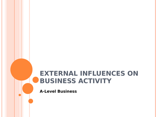 External influences on business activity (A Level) | Teaching Resources