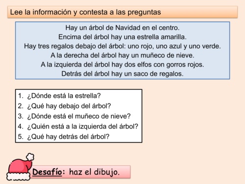 Spanish - Preposiciones de lugar- Prepositions (Navidad/Christmas ...