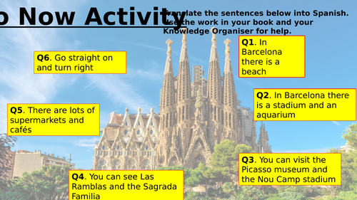 KS3 Spanish - Barcelona - Full Unit of lessons and Assessment ...