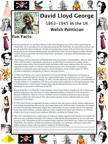 David Lloyd George PACKET & ACTIVITIES, Important Historical Figures ...