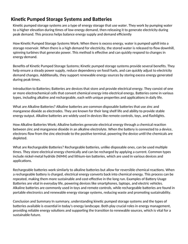 AQA DT - Core Technical Principles - Energy storage and batteries ...