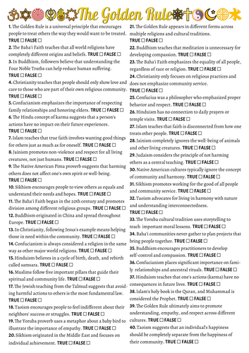 Golden Rule World Religions Reading | Teaching Resources
