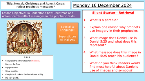Y8: KS3 CATHOLIC RED: Prophecy and Promise - How do Christmas Carols ...