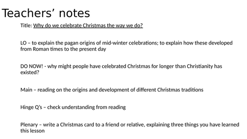 History of Christmas lesson | Teaching Resources