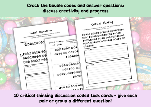Creativity Codebreaker Tasks | Bauble-Themed Crack the Code Cryptogram ...