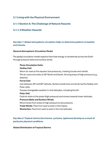 NATURAL HAZARDS - AQA GCSE Geography Lesson Bundle | Teaching Resources