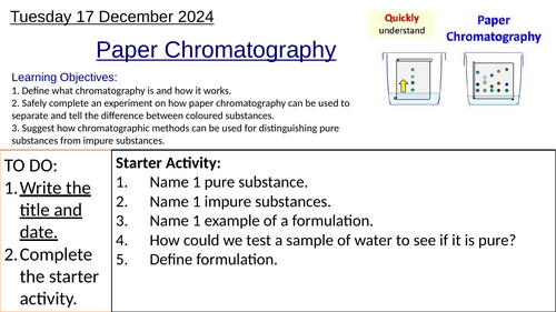 GCSE Chemistry Mixtures and Separation Techniques Bundle: 8-Lesson Unit ...