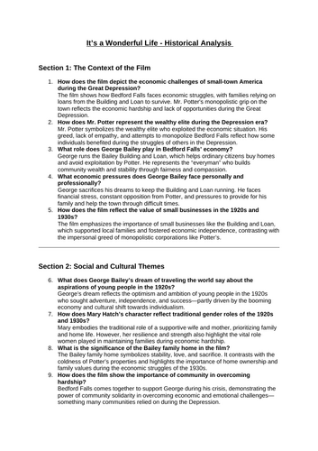 HISTORY FILM CLUB / CHRISTMAS FILM LESSON - IT'S A WONDERFUL LIFE ...