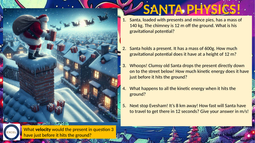 CHRISTMAS FUN PHYSICS SCIENCE STARTERS | Teaching Resources