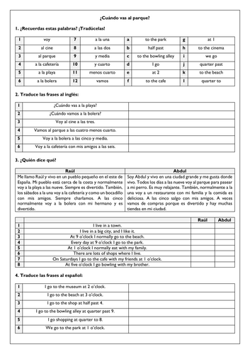 Viva 1 My Town / Where I live - Mi ciudad (7 worksheets) Spanish KS3 ...