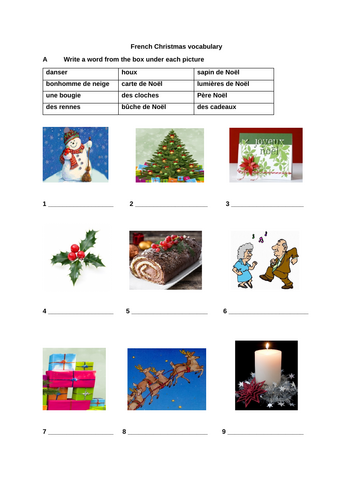French Christmas vocabulary | Teaching Resources