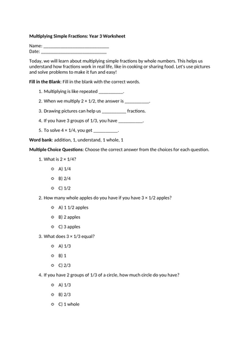 Year 3 Lesson 6: Multiplying Simple Fractions - Full Interactive Lesson ... Year 3 Lesson 6: Multiplying Simple Fractions - Full Interactive Lesson ...