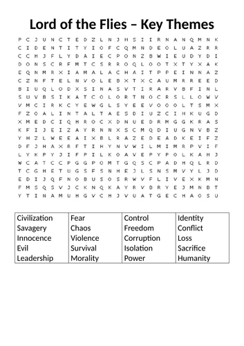 Lord of the Flies Wordsearch | Teaching Resources