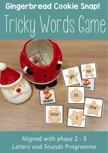 Gingerbread Cookie Snap - Tricky Word Game Phase 2-5 | Teaching Resources