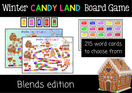 Christmas Candy Land BUNDLE - letter sounds, CVC, blends, digraphs and ...