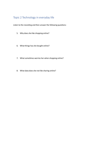 GCSE Spanish Listening Skills: Technology in everyday life 01 ...