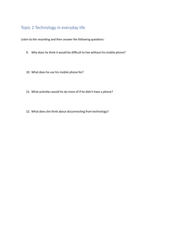 GCSE Spanish Listening Skills: Technology in everyday life 01 ...