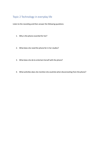 GCSE Spanish Listening Skills: Technology in everyday life 02 ...