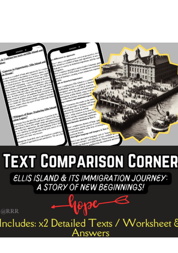 Ellis Island & Immigration: Compare & Contrast Passages with Worksheet ...