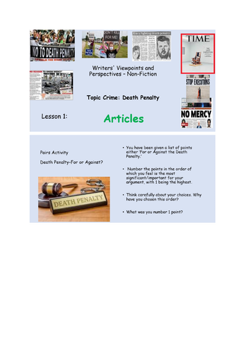 Articles ' Viewpoints and Perspectives – Non-Fiction -Death Penalty ...