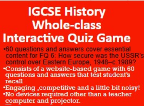 Soviet Control of Europe 1948-1989- INTERACTIVE REVISION QUIZ GAME ...