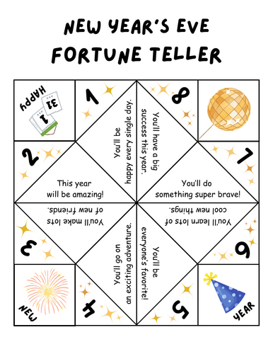 New Year's Eve Fortune Teller | Teaching Resources