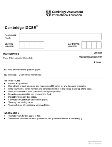 Adjusted IGCSE Math 0580 Past Papers for 2025 Curriculum | Teaching ...