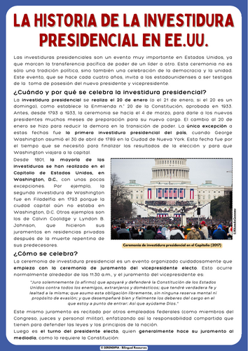 Inauguration Day Lectura | Presidential Inauguration Day in the US ...