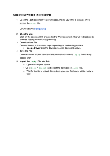 Edexcel IGCSE Biology Anki Flashcards (Full Syllabus) | Teaching Resources