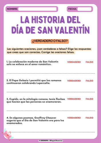 Historia del Día de San Valentín | LECTURA & ESCRITURA | Valentine's ...