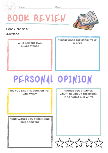 Primary School Book Review Worksheet KS1/KS2 | Teaching Resources