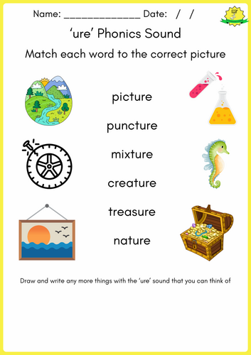 'ure' Phonics Sound Worksheet Bundle [RWI Set3 aligned] | Teaching ...