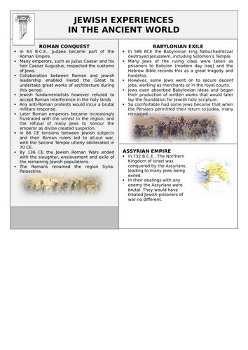 Jewish Experiences in the Ancient World - KS3 History - The History of ...