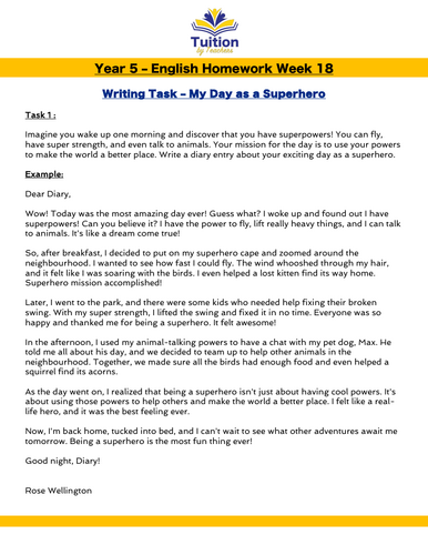 18. Year 5 - Creative Writing & Spelling | Teaching Resources