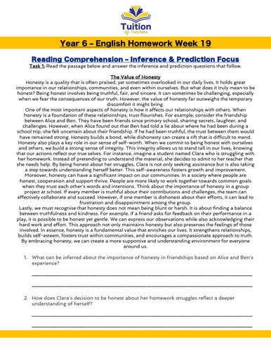 19. Year 6 - Reading Comprehension & Formal & Informal Writing ...