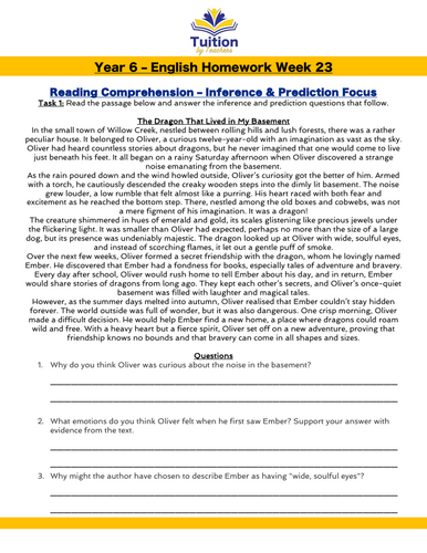 23. Year 6 - Reading Comprehension & Commas in Relative Clauses | Teaching Resources