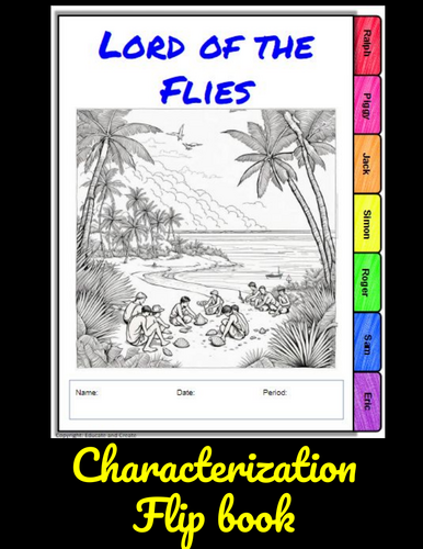 Lord of the Flies: Characterization Flip book | Teaching Resources