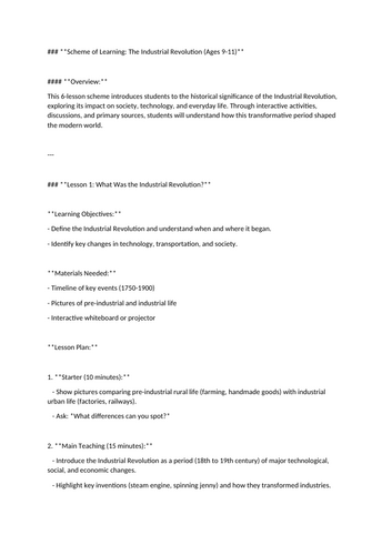 History MTP - The Industrial Revolution | Teaching Resources