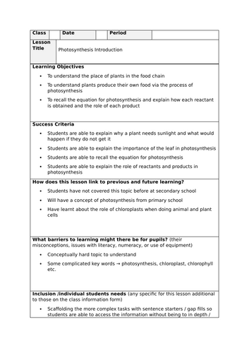 Photosynthesis Intro Lesson | Teaching Resources